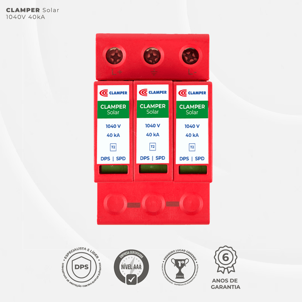 DPS CLAMPER Solar 1000V 40kA Sinalização Remota - CLAMPER