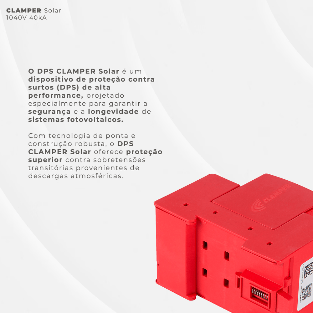 DPS CLAMPER Solar 1000V 40kA Sinalização Remota - CLAMPER