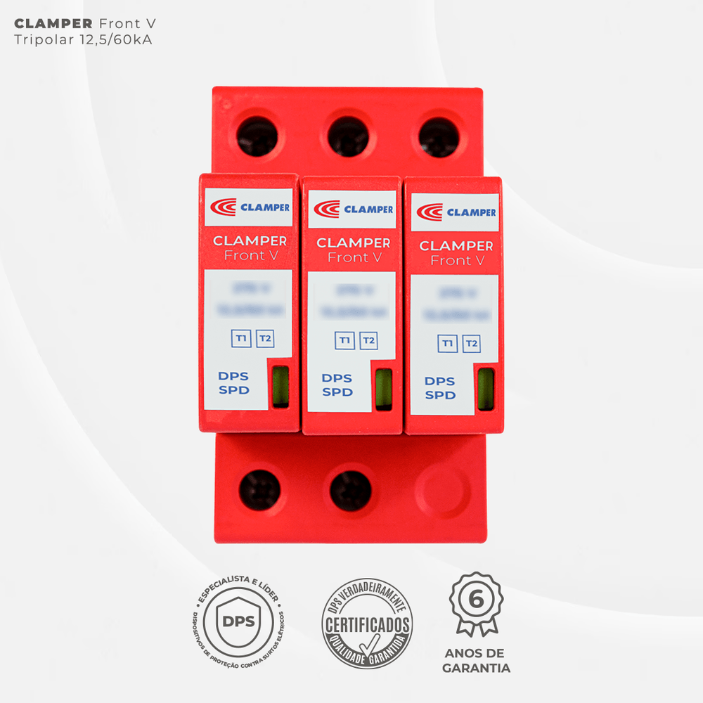 DPS CLAMPER FRONT V TRIPOLAR 175V 12,5/60KA 3+0 / CI - CLAMPER