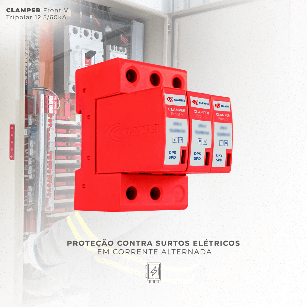 DPS CLAMPER FRONT V TRIPOLAR 175V 12,5/60KA 3+0 / CI - CLAMPER