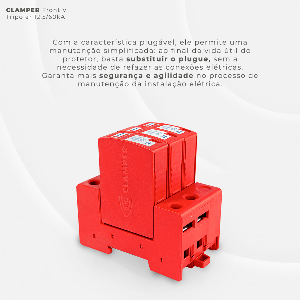 DPS CLAMPER FRONT V TRIPOLAR 175V 12,5/60KA 3+0 / CI - CLAMPER