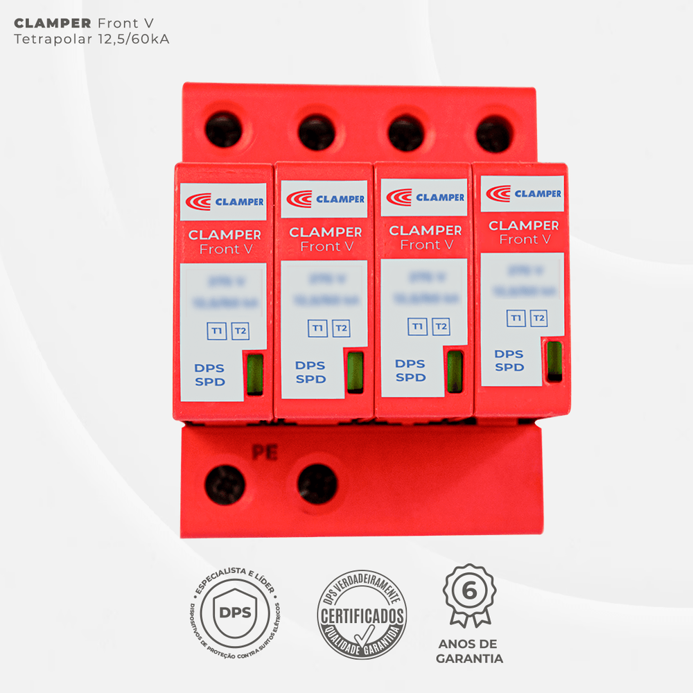 DPS CLAMPER FRONT V TETRAPOLAR 275V 12,5/60KA 4+0 / CI - CLAMPER