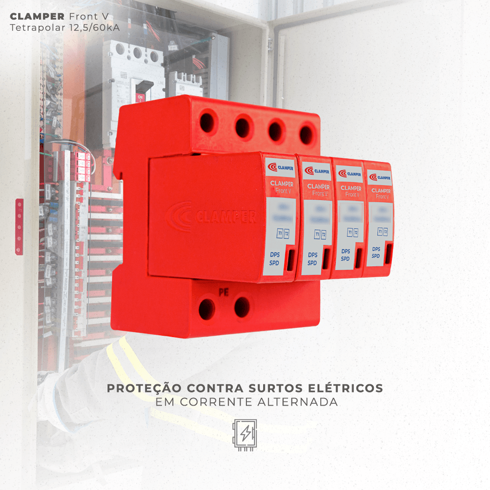 DPS CLAMPER FRONT V TETRAPOLAR 275V 12,5/60KA 4+0 / CI - CLAMPER