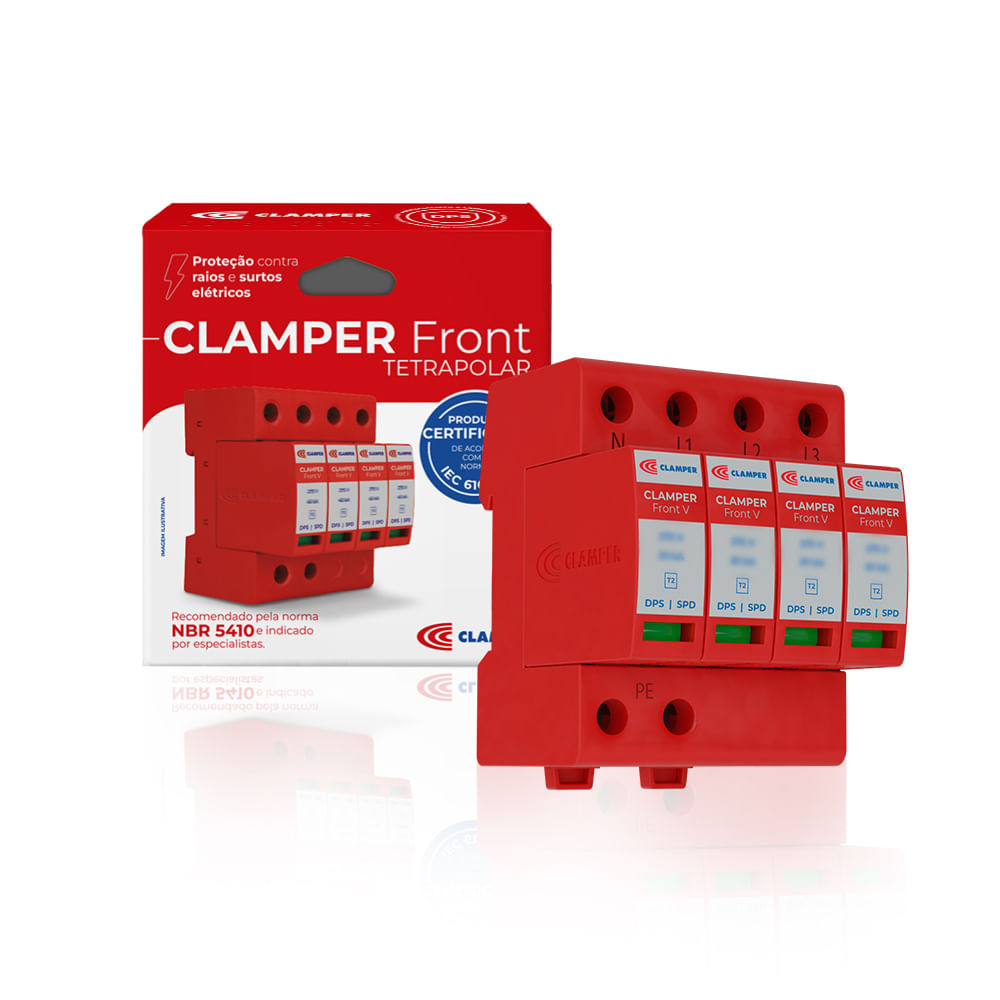 DPS CLAMPER FRONT V TETRAPOLAR 275V 20KA 4+0 / CI CLASSE II - CLAMPER