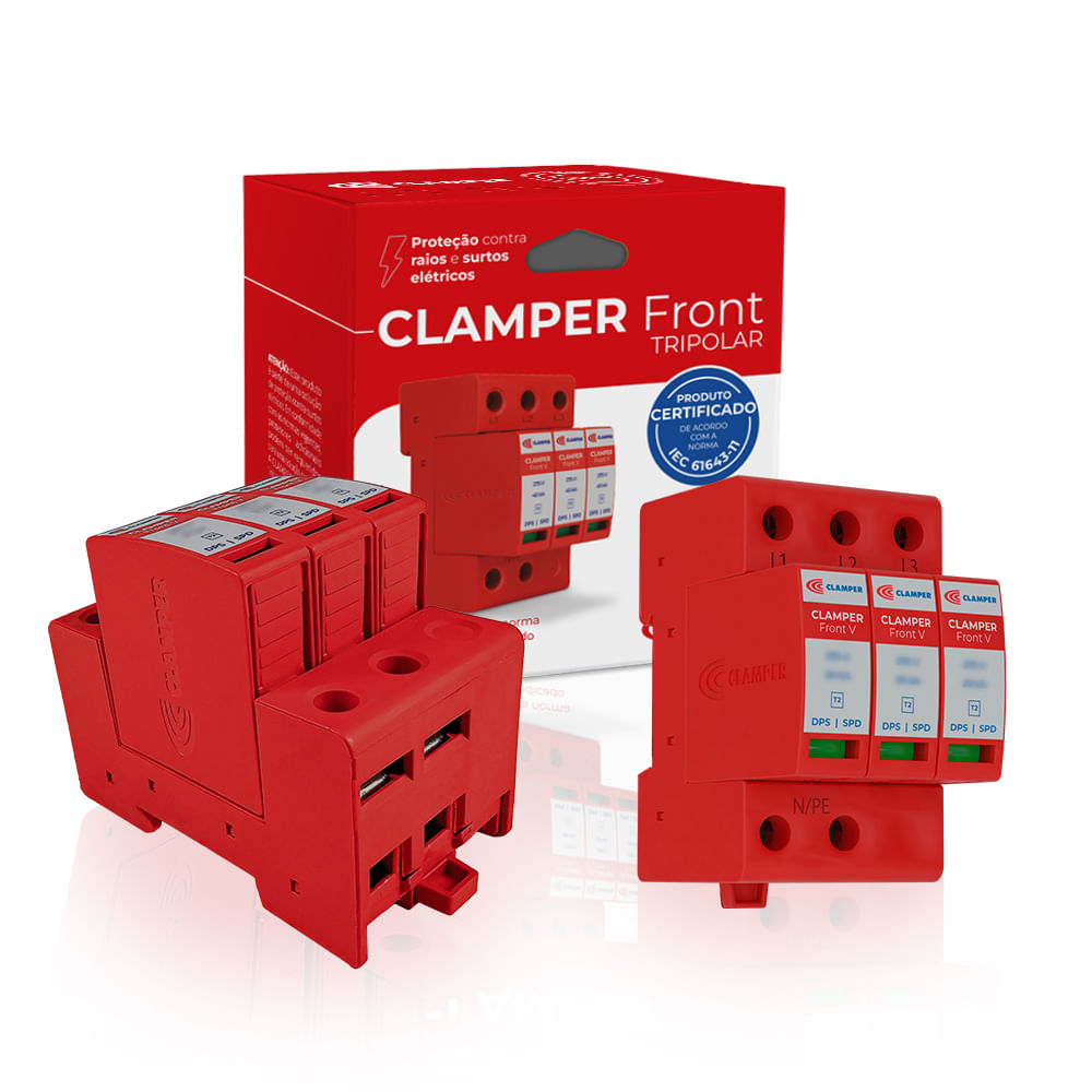 DPS CLAMPER Front V Tripolar 275V 45kA 3+0 Classe II - CLAMPER