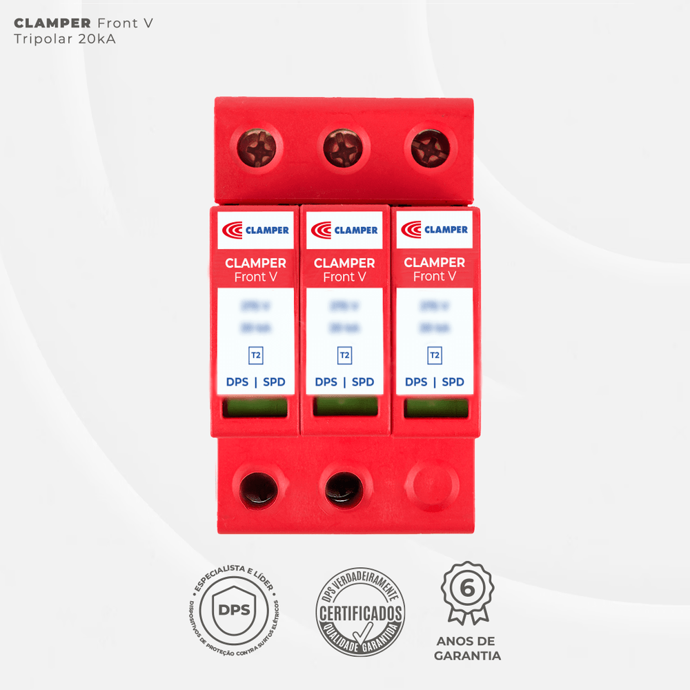 DPS CLAMPER Front V Tripolar 275V 20kA 3+0 Classe II - CLAMPER