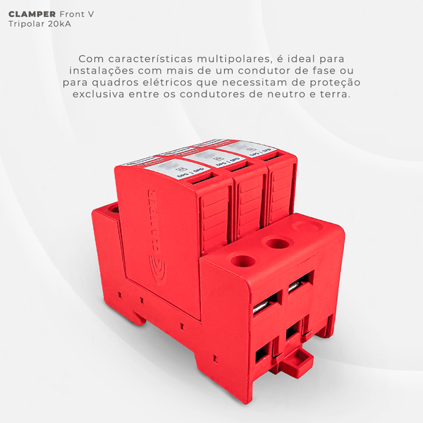DPS CLAMPER Front V Tripolar 275V 20kA 3+0 Classe II - CLAMPER